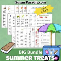Summer Treats Funsheets Bundle 1, 2, 3 - Susan Paradis Piano Teaching ...