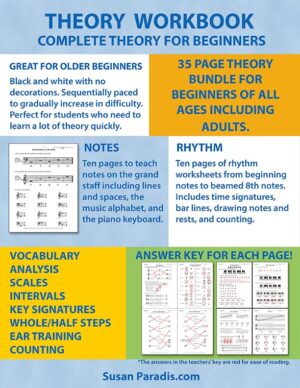 Quick Music Theory Workbook Book One - Susan Paradis Piano Teaching ...