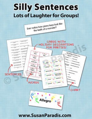 Silly Sentences - Susan Paradis Piano Teaching Resources